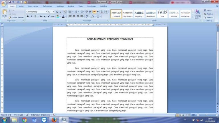 Cara Membuat Paragraf di Word Untuk Memulai Tulisanmu